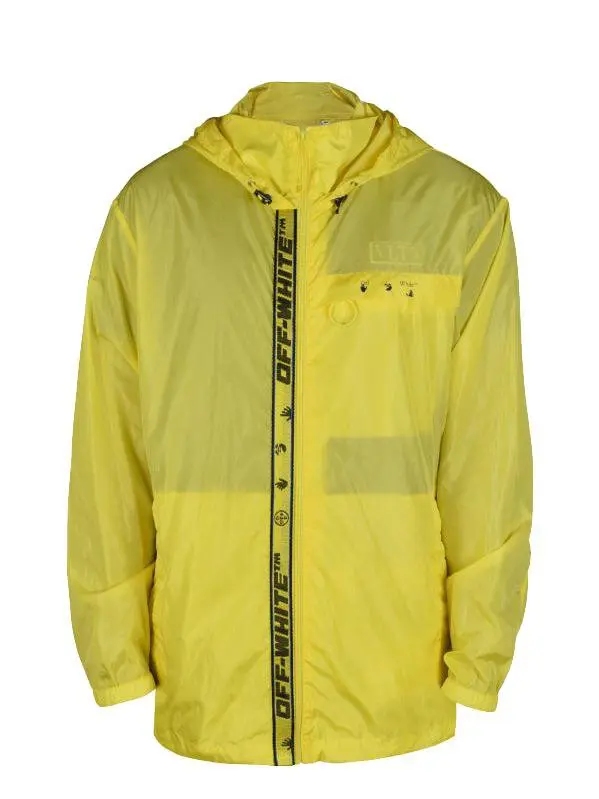 Off-White Logo Print Windbreaker - Yellow