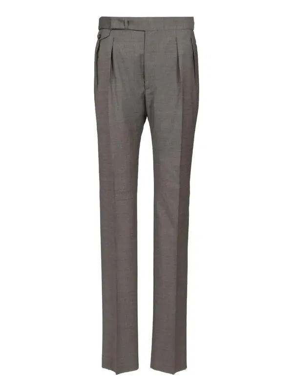 Tagliatore Wool Blend Pleated Trousers - Gray