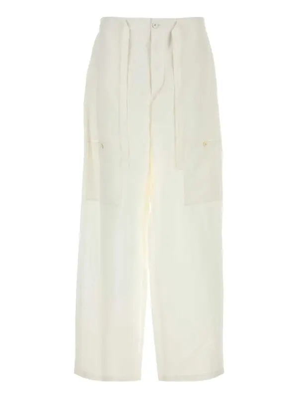 JIL SANDER Linen Cargo Pant - White