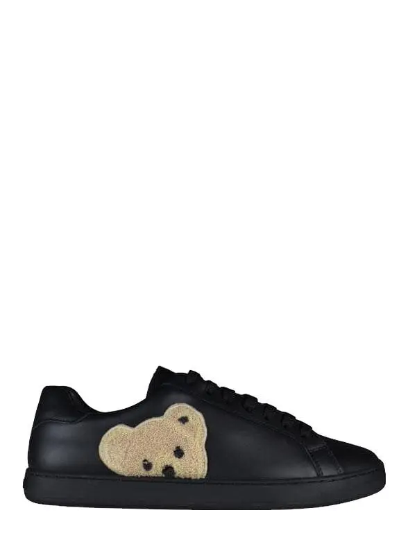 Palm Angels Teddy Bear Leather Sneakers - Black