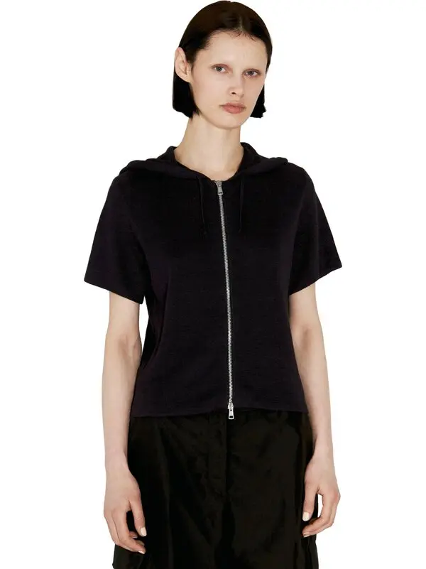 Our Legacy Refined Linen Zip-up Knit Sweater - Black