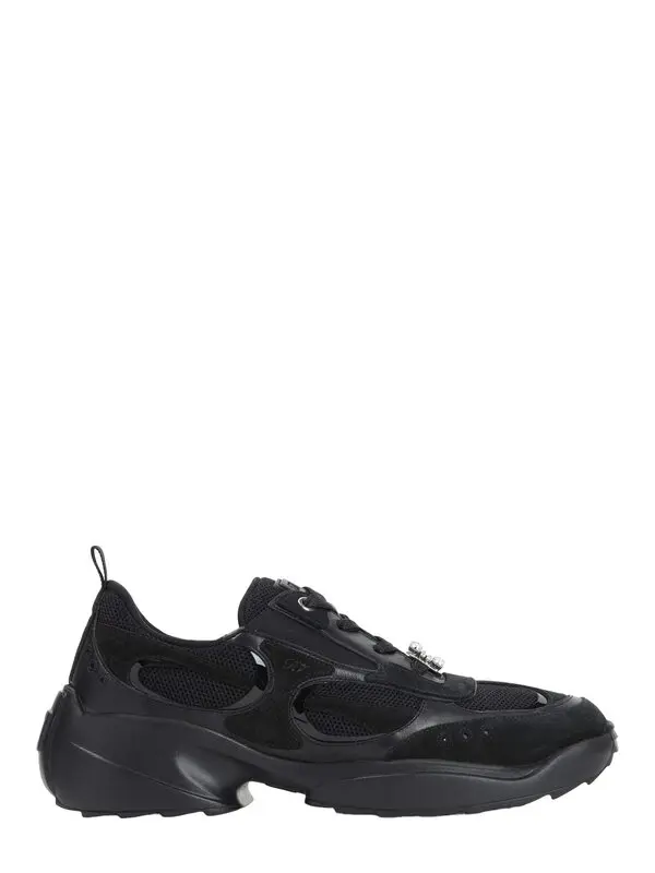 ROGER VIVIER Run Mini Strass Lace-up Sneakers - Black