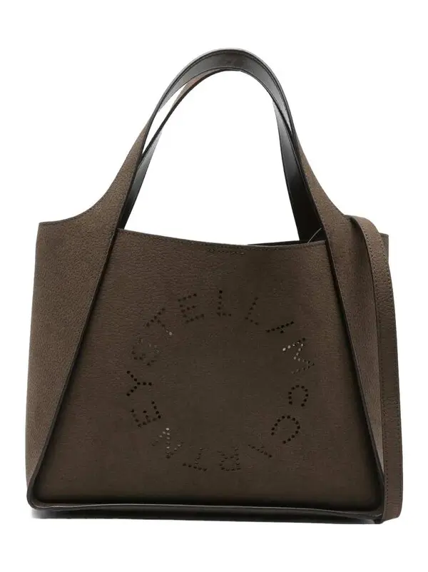 Stella McCartney Tote Bag With Perforated Logo - Brown