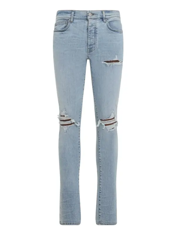Amiri Crochet Leather Mx1 Jeans - Blue