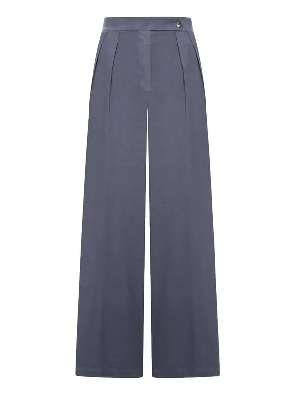Dries Van Noten Pleated Wide Leg Trousers - Purple