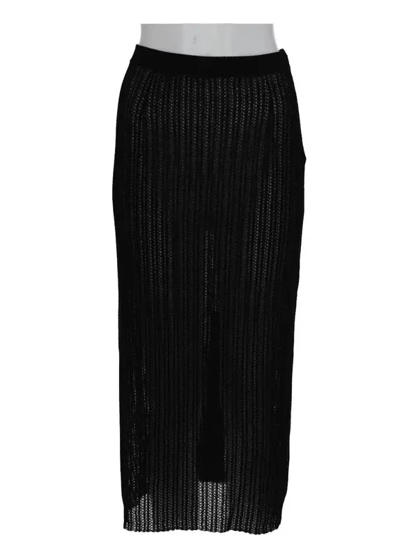 MAISON MARGIELA Ribbed Knit Midi Skirt - Black