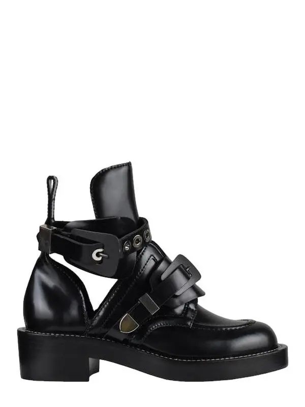 Balenciaga Leather Ceinture Booties - Black