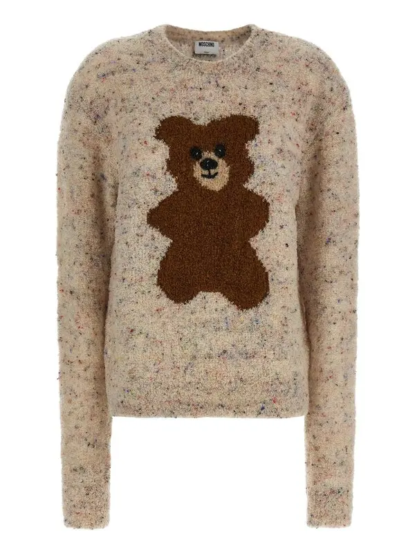 Moschino Teddy Bear Intarsia Virgin Wool Blend Sweater - Multicolor