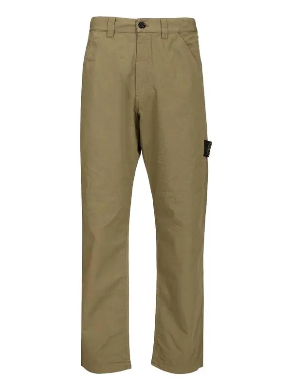 Stone Island Organic Cotton Ripstop Chino Trousers - Green