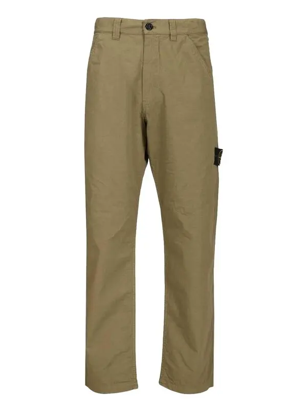 Stone Island Organic Cotton Ripstop Chino Trousers - Green