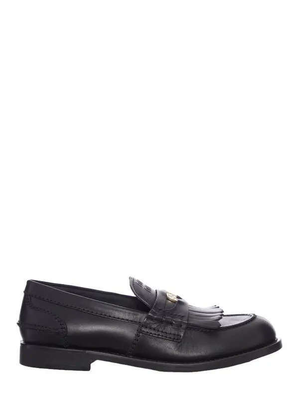 Miu Miu Leather Loafers - Black