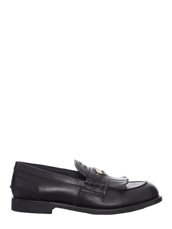Miu Miu Leather Loafers - Black