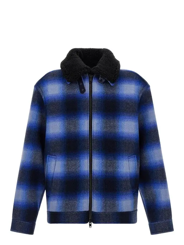 Balenciaga Flannel Bomber Jacket - Blue