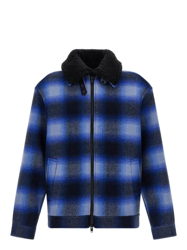 Balenciaga Flannel Bomber Jacket - Blue