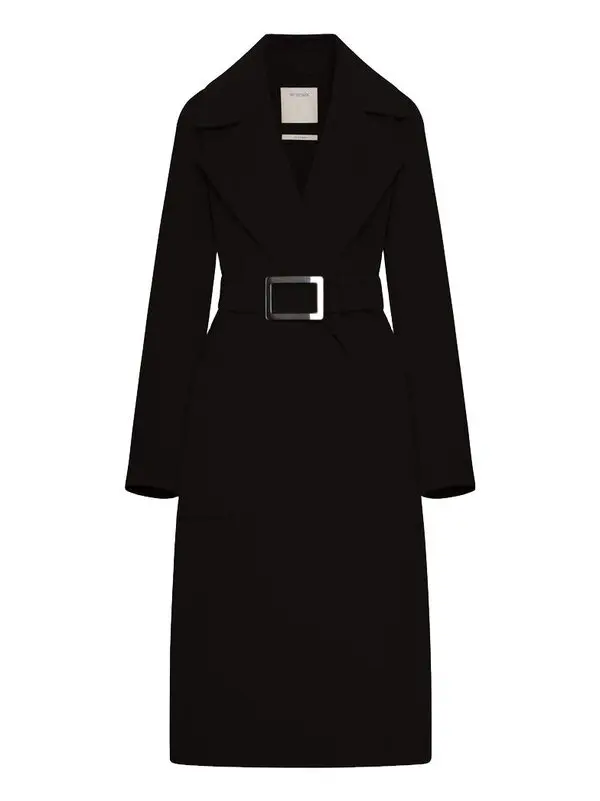 Sportmax Pure Wool Robe Coat - Black