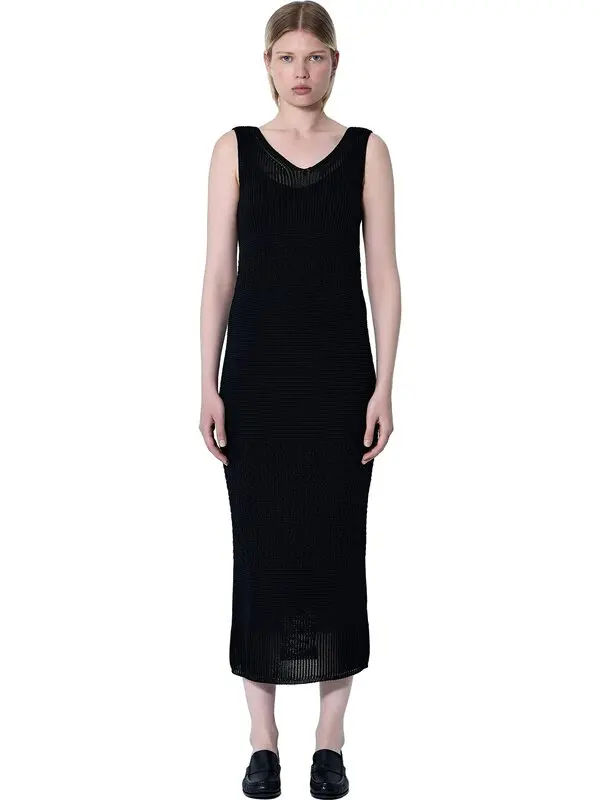 Max Mara Valois Crochet Midi Dress - Black