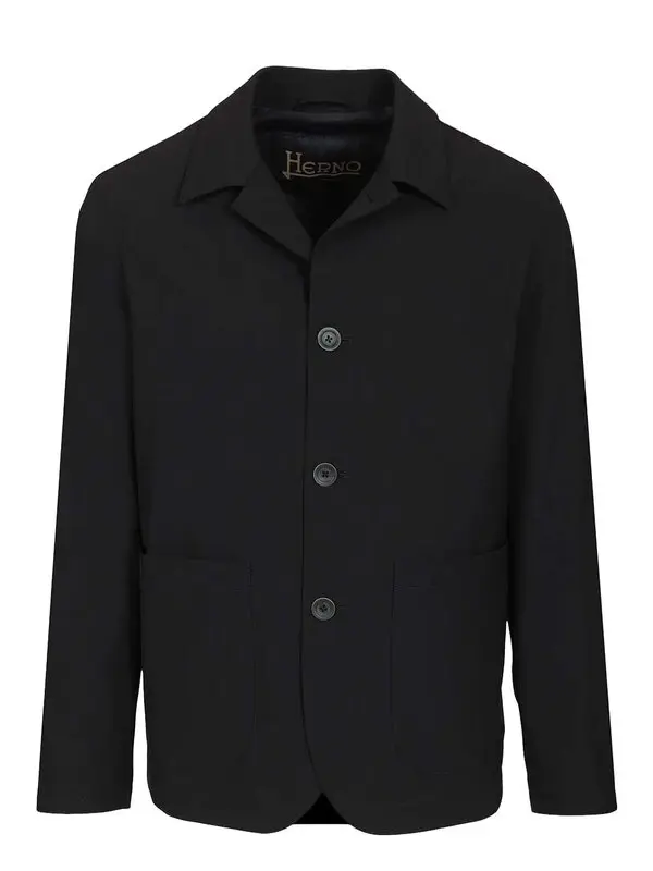 Herno Cool Stretch Wool Regular Fit Blazer - Blue