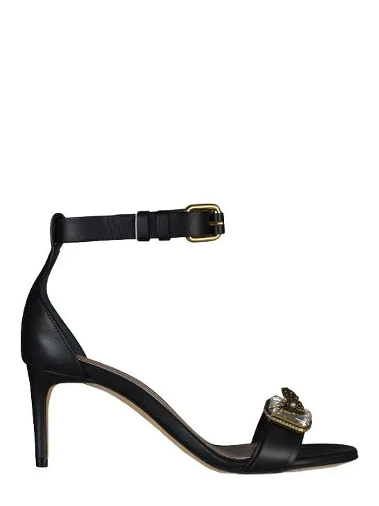 Alexander McQueen Leather Jewels Sandals - Black