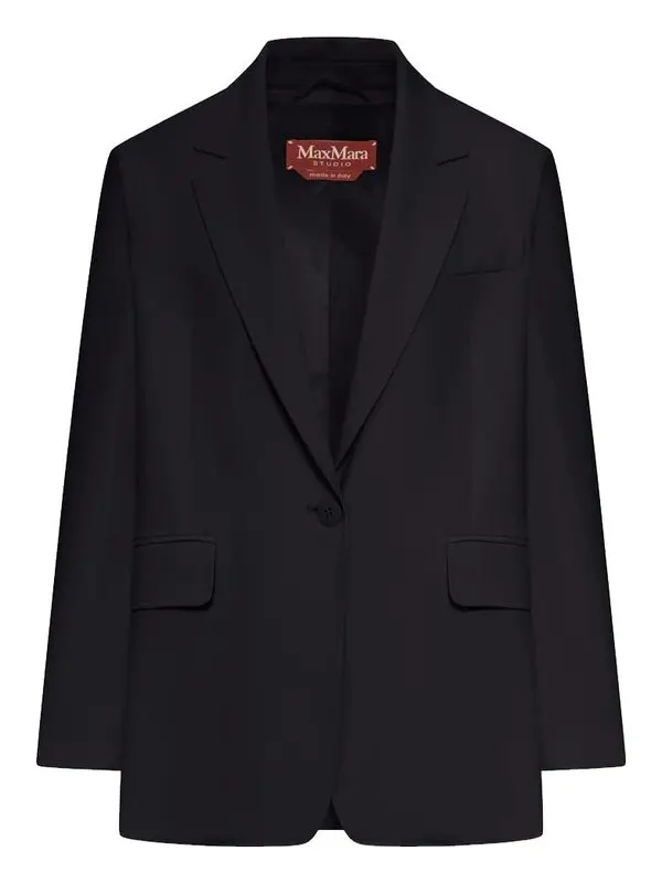 Max Mara Single-breasted Cady Blazer - Black