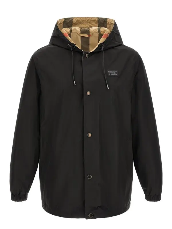 Burberry Elmhurst' Hooded Reversible Jacket - Black