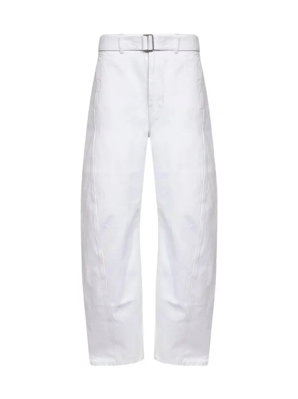 LEMAIRE Milk Denim Twisted Belted Trousers - Multicolor