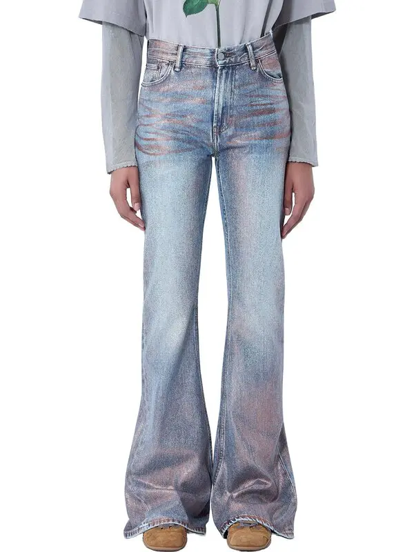 Acne Studios Fitted Glitter Flare Jeans - Blue