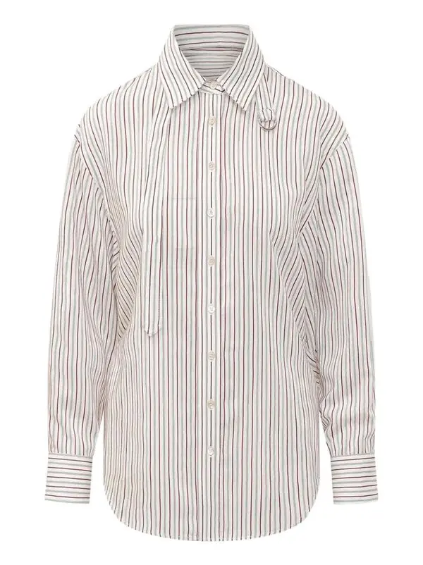 Isabel Marant Étoile Aurora Cotton And Silk Striped Shirt - White