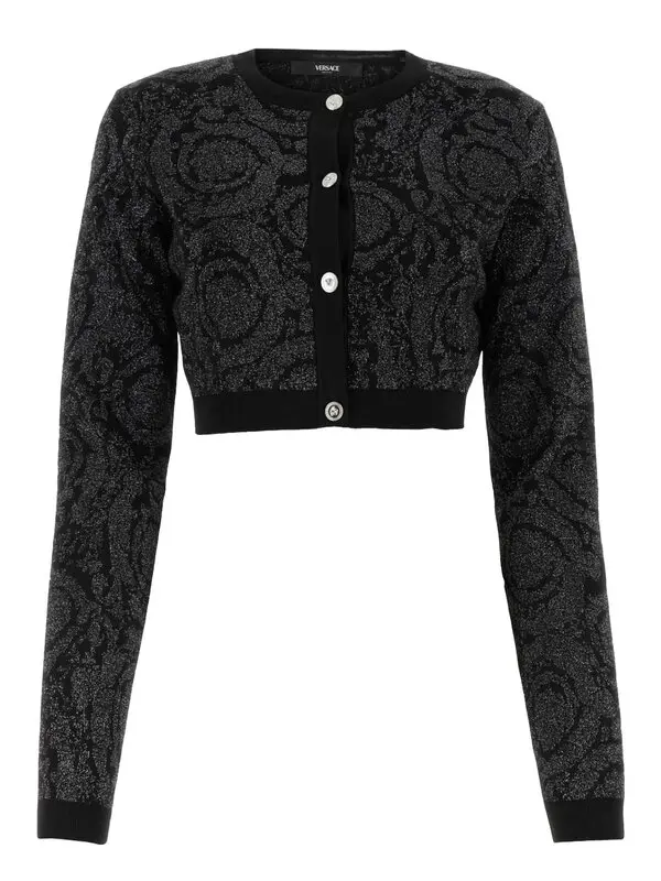 Versace Embroidered Stretch Viscose Blend Cardigan - Multicolor