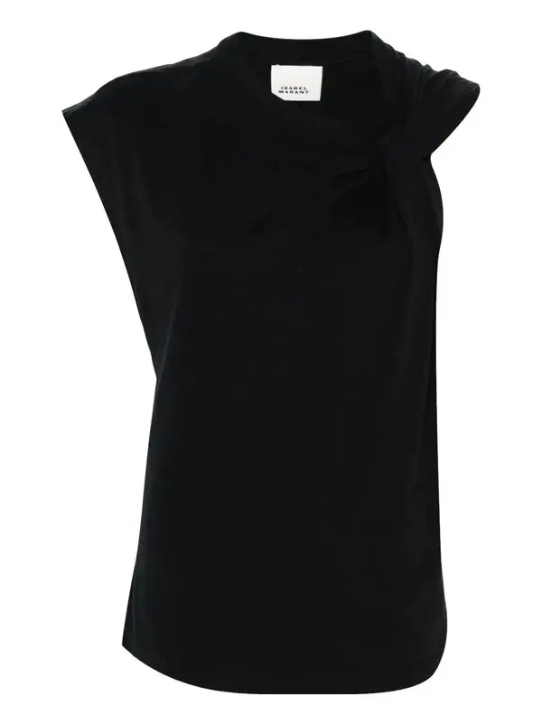 Isabel Marant Étoile Nayda Knot-detail Asymmetric T-shirt - Black