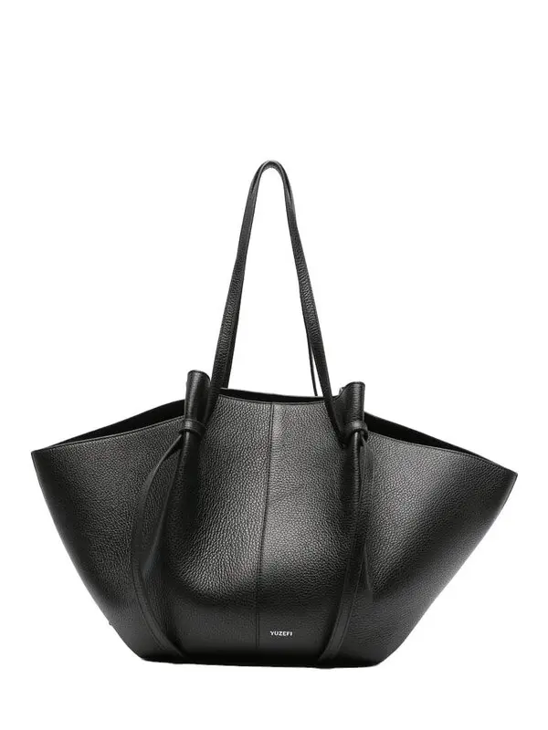 Yuzefi Calf Leather Tote Bag - Black