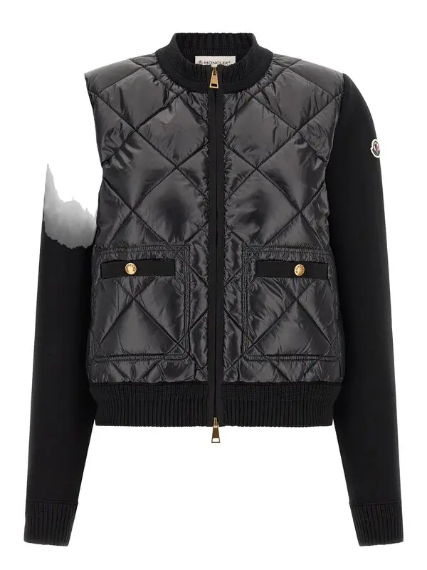 Moncler Padded Hybrid Cardigan - Black