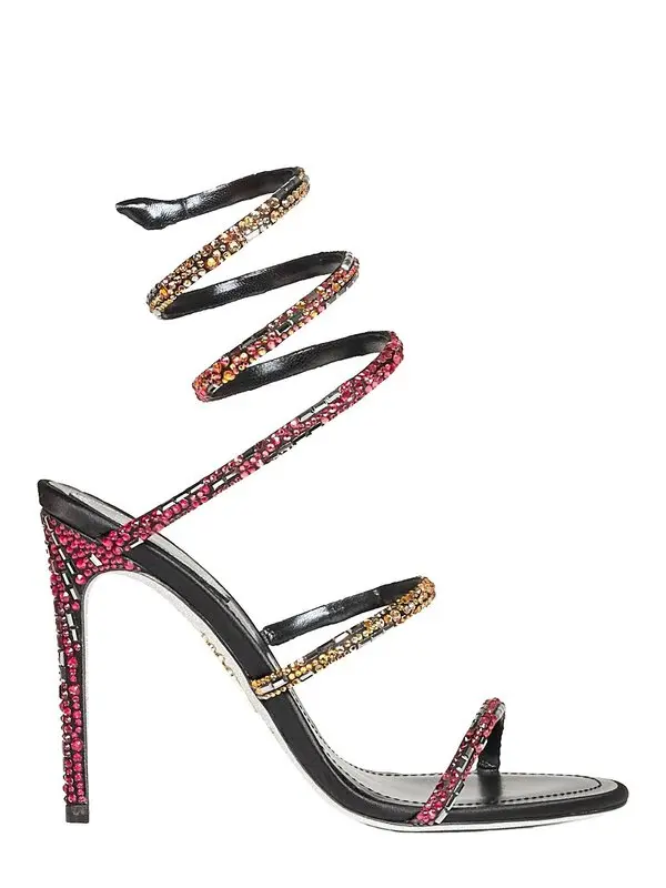 Rene Caovilla Black Swarovski Crystal-embellished Cleo 105 Sandals - Multicolor