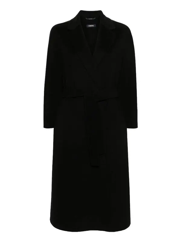 Max Mara Virgin Wool Oversized Coat - Black