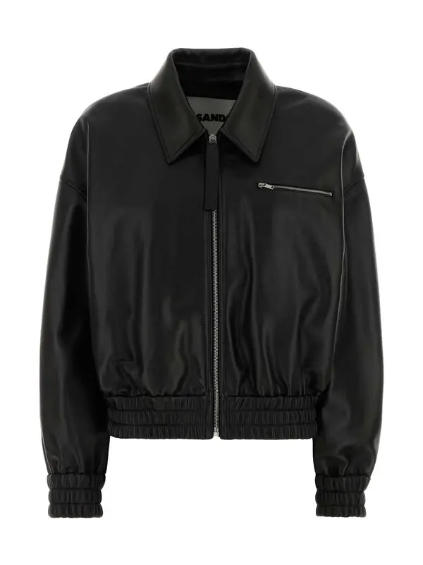 JIL SANDER Leather Jacket - Black
