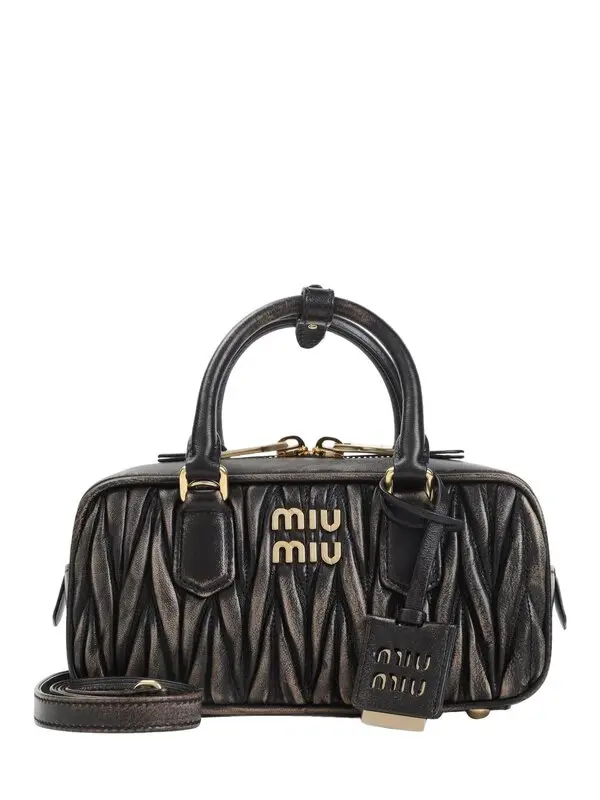 Miu Miu Lamb Leather Shoulder Bag - Brown