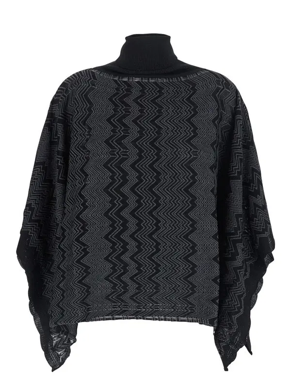Missoni High Collar Poncho - Multicolor
