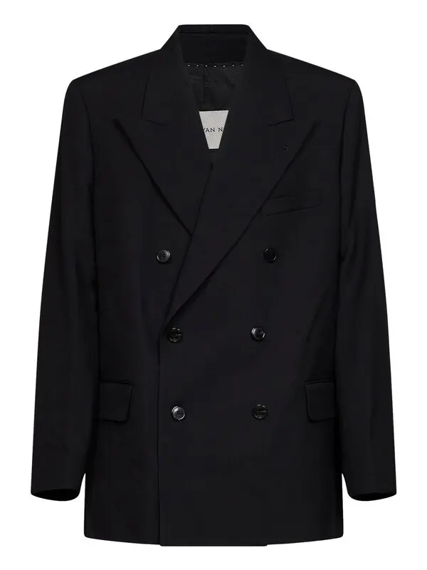 Dries Van Noten Wool Canvas Double-breasted Jacket - Multicolor