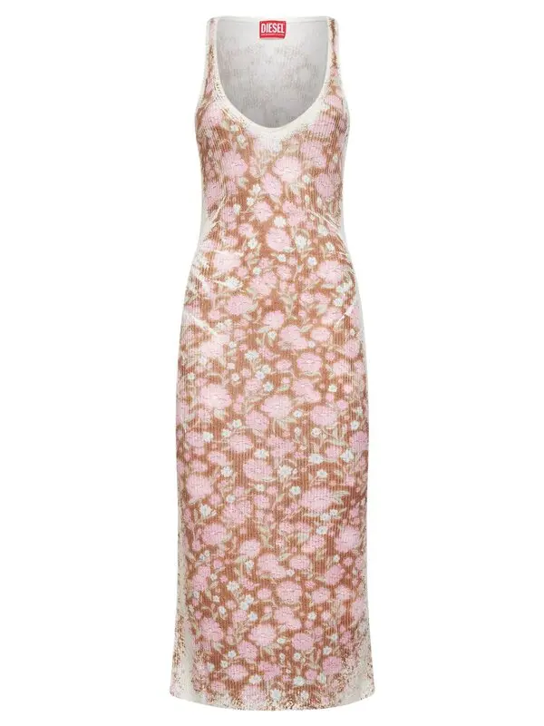 DIESEL® Ribbed Knit Midi Dress - Multicolor