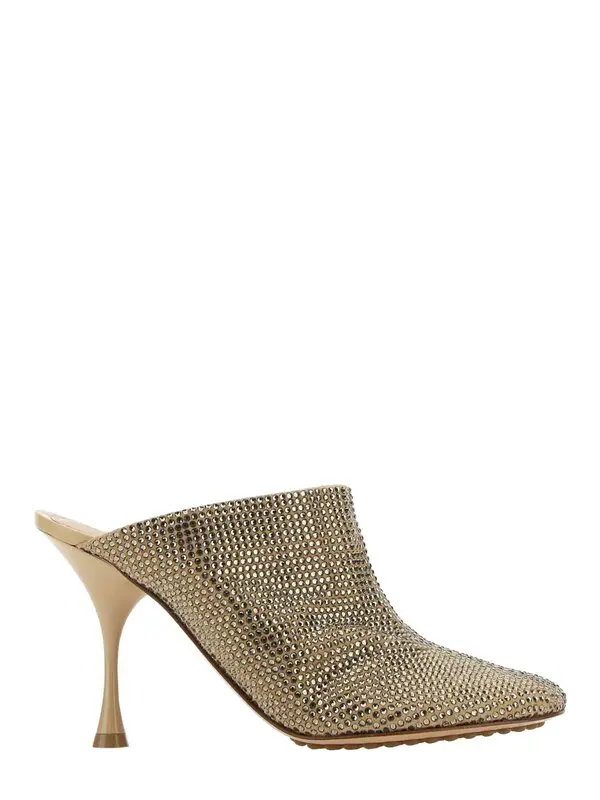 Bottega Veneta Embellished Suede Sparkle Dot Sock Mules - Multicolor
