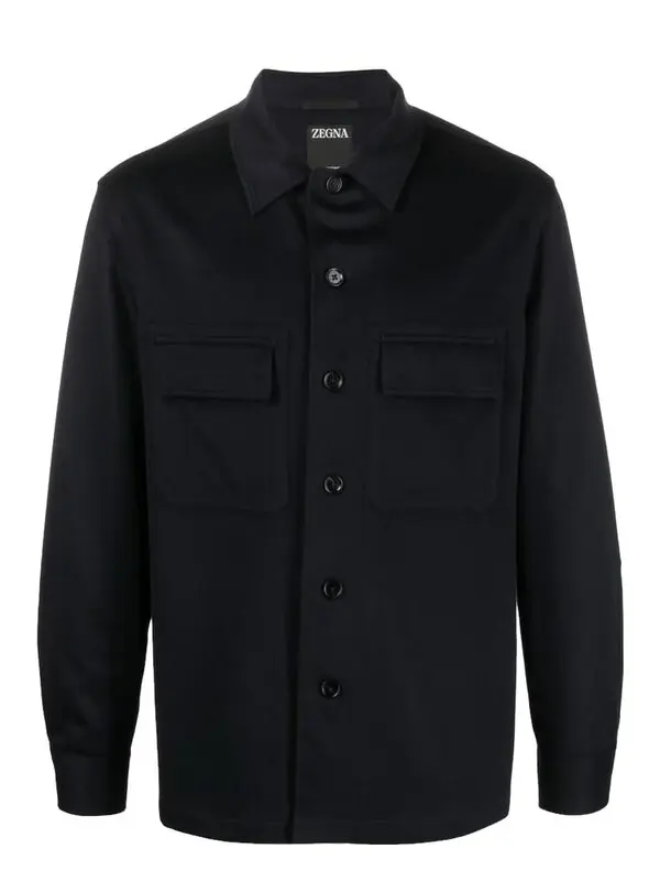 Zegna Cashmere Shirt Jacket - Blue