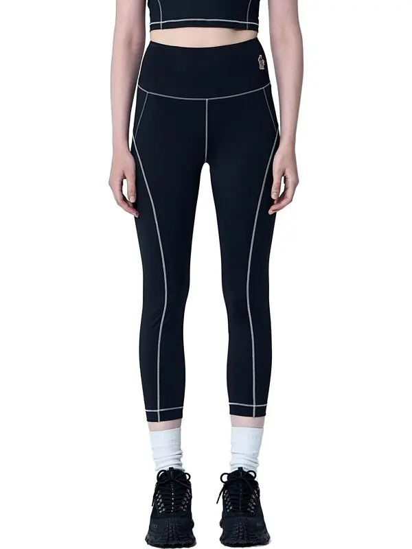 Moncler Logo Patch Leggings - Black