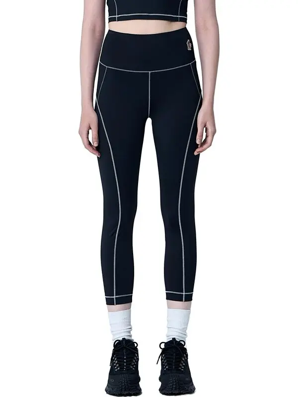 Moncler Logo Patch Leggings - Black