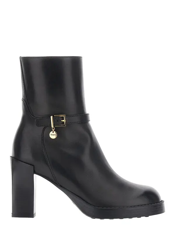 TOD'S Ankle Boots With Rubber Sole And 5 Cm Heel Black - Multicolor