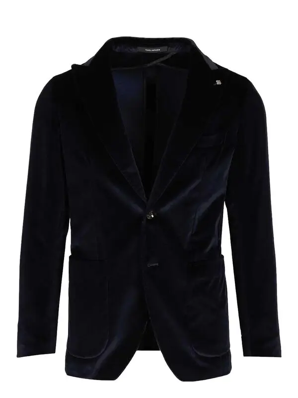 Tagliatore Smooth Velvet Jacket - Blue