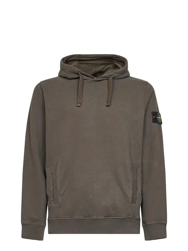 Stone Island Coal Grey Stretch Organic Cotton Hoodie - Multicolor