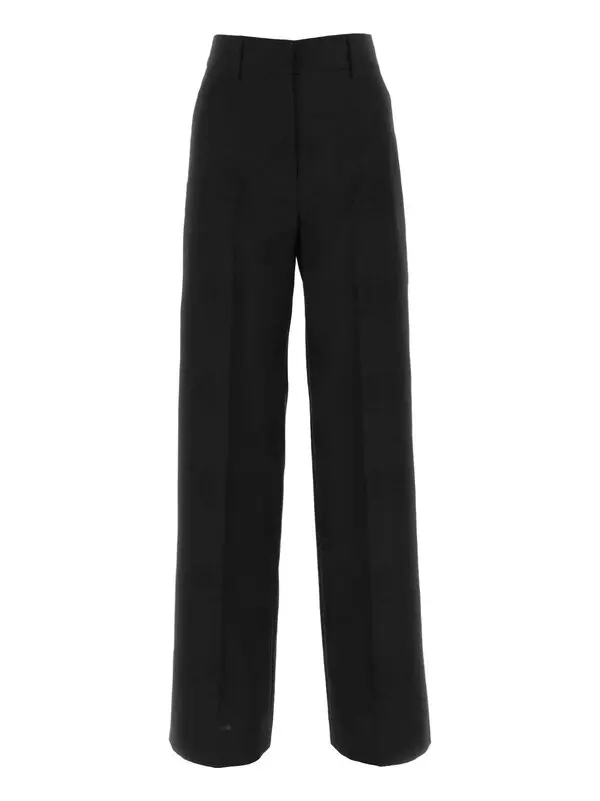 Burberry Wool Blend Wide-leg Pant - Black