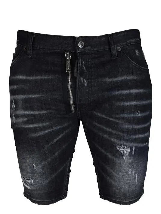 Dsquared2 Distressed Denim Shorts - Black