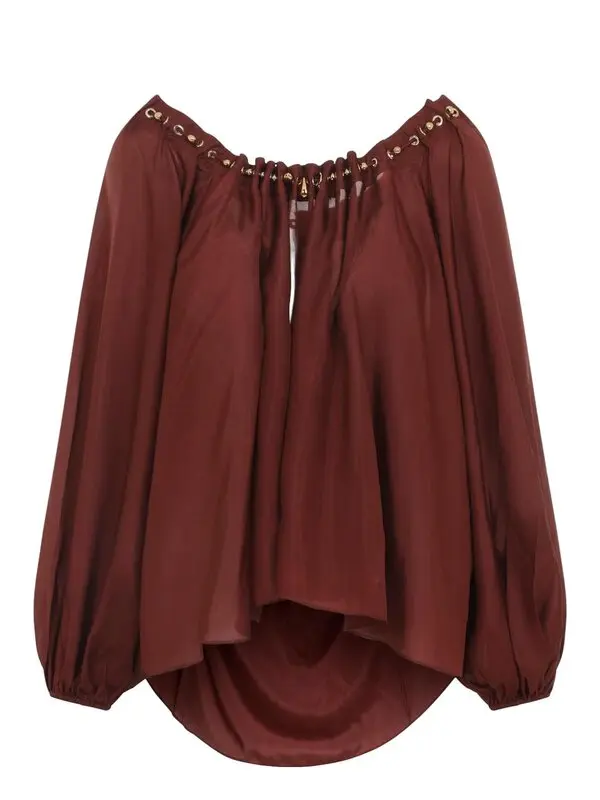 Zimmermann Silk Aster Blouse - Red