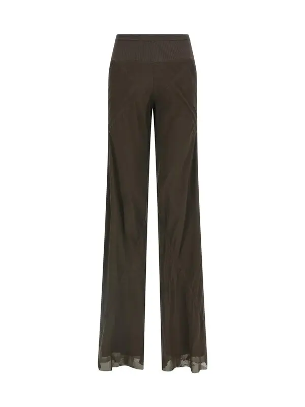 Rick Owens Bias Silk Trousers - Brown