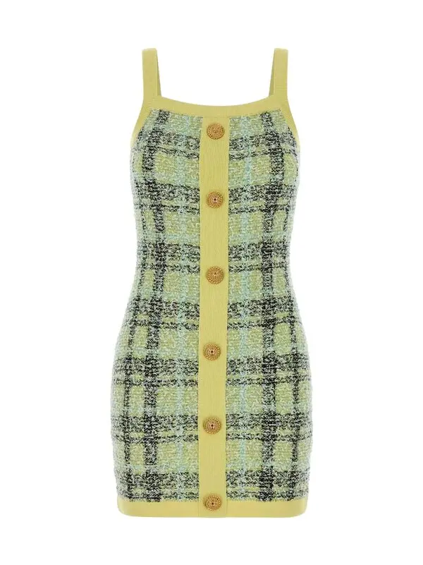 Balmain Embroidered Tweed Dress - Multicolor